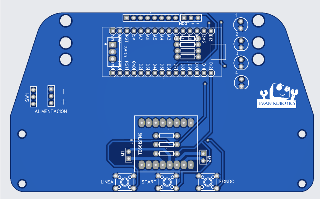 Placa Seguidor Linea - Evan Robotics